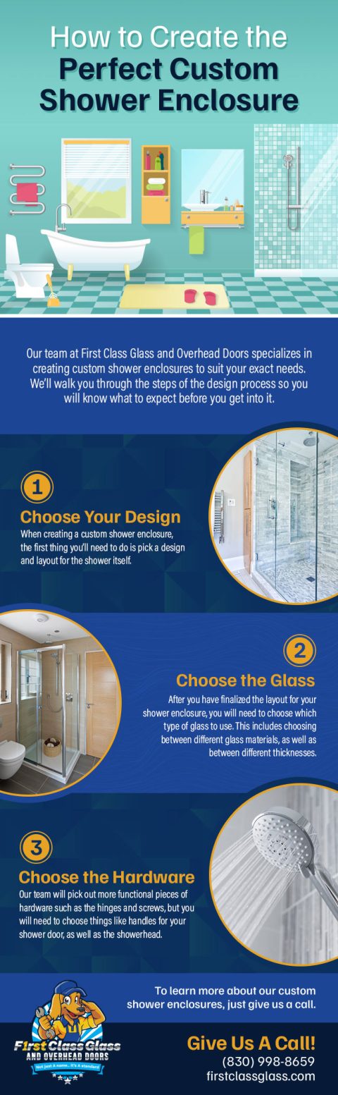 Frameless Glass Enclosures | First Class Glass and Overhead Doors ...